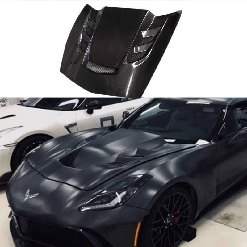 Chevrolet Corvette C7 ZR1 Style Front Vented Bonnets Hood 2014-2019 ...