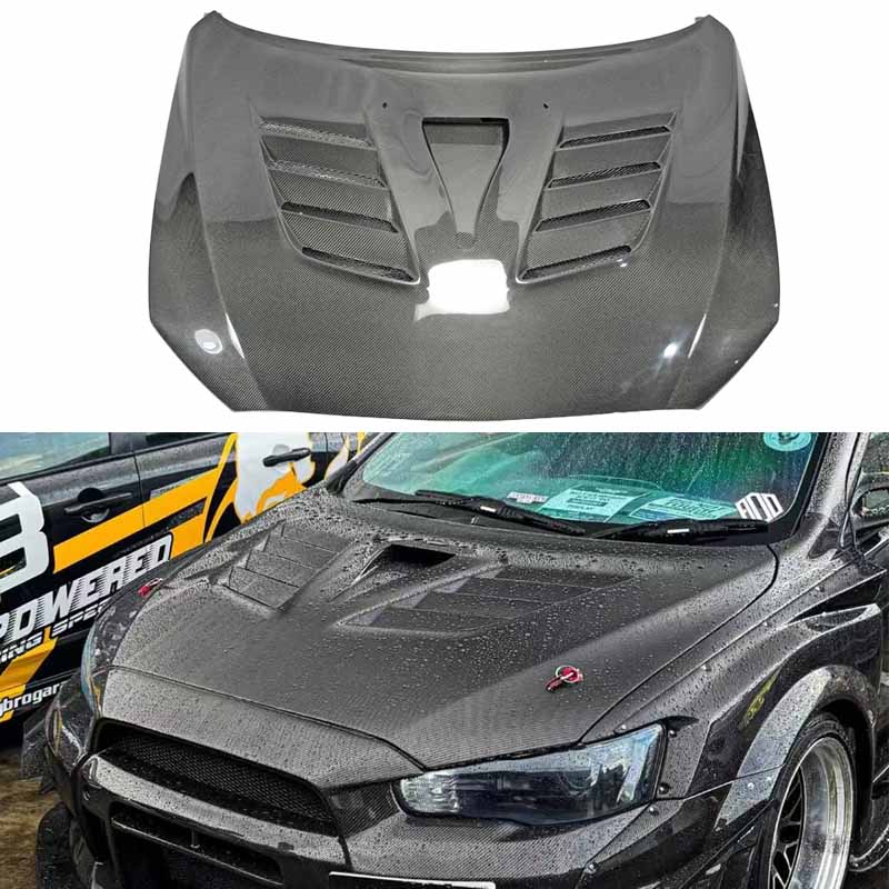 EVOLUTION X 10 Sedan Varis VER.2 Style Vented Hood Bonnet 2007-2016 ...